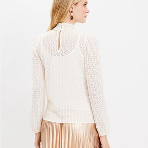 LOFT | Tops | Loft Lace Mock Neck Top | Poshmark